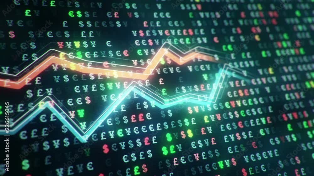 Technological background with growth of charts and graphs on binnary ...