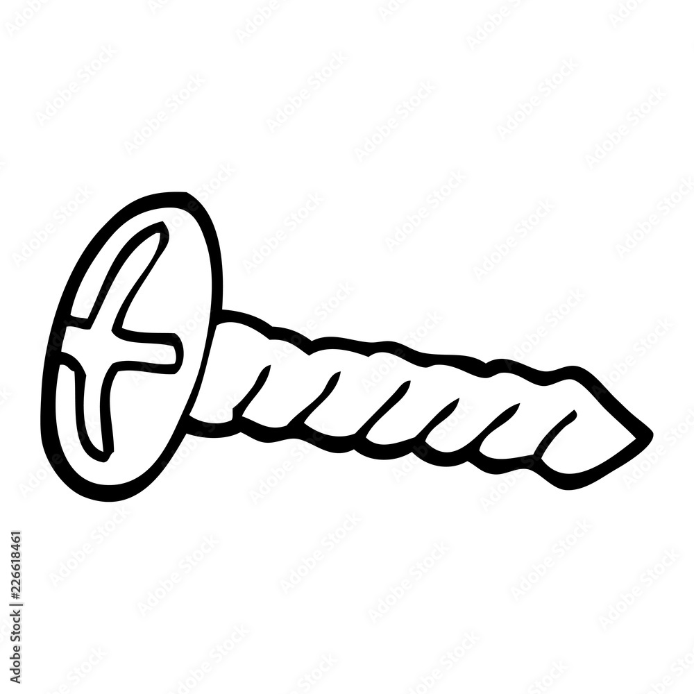 line drawing cartoon metal screw Stock Vector | Adobe Stock