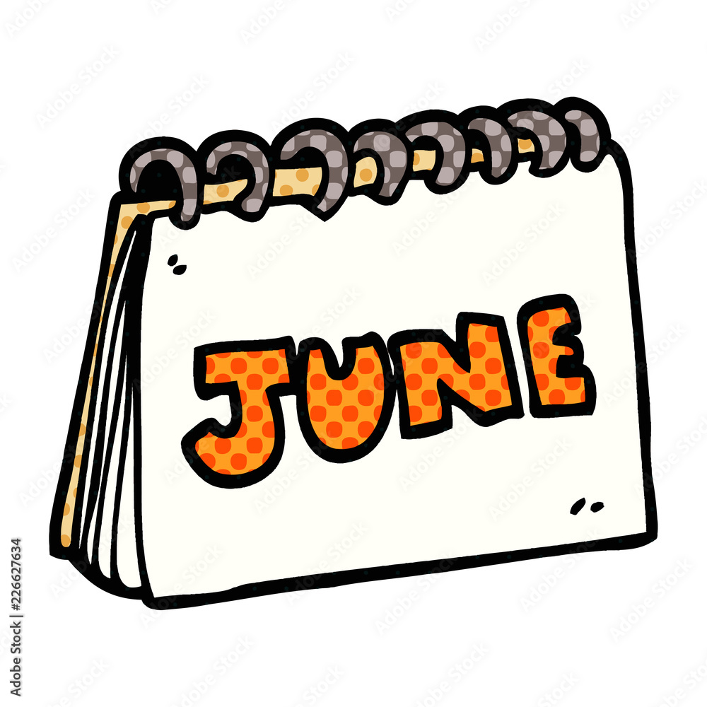 cartoon doodle calendar showing month of june Stock Vector | Adobe Stock