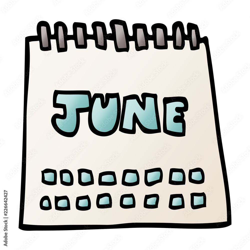 cartoon doodle calendar showing month of june Stock Vector | Adobe Stock