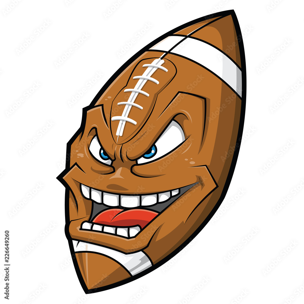Cartoon American football angry face Stock Vector | Adobe Stock
