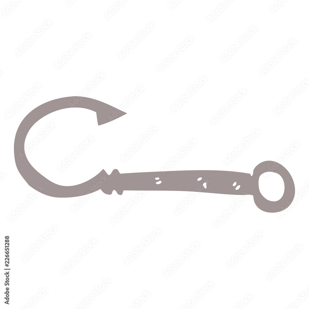 cartoon doodle fish hook Stock Vector | Adobe Stock