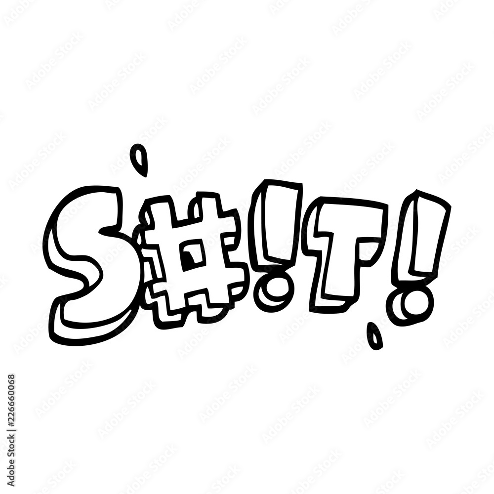 line drawing cartoon swear word Stock Vector | Adobe Stock