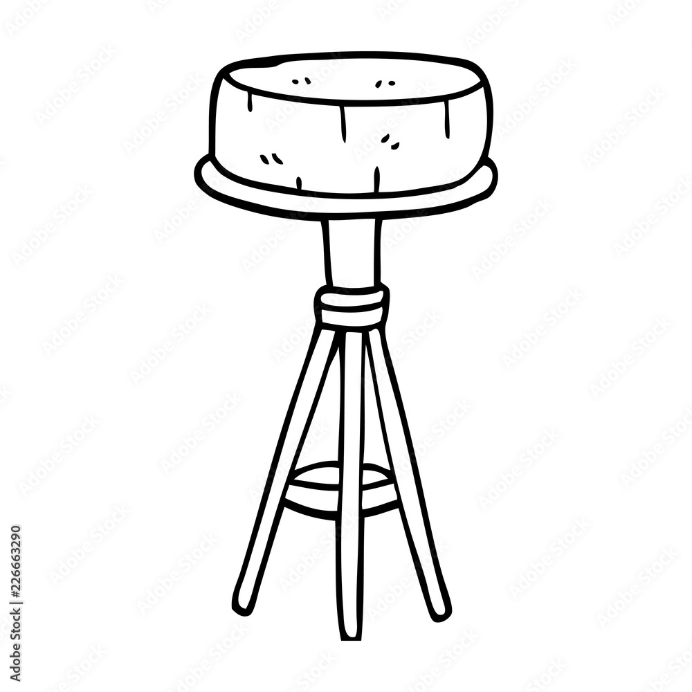 line drawing cartoon breakfast stool Stock Vector | Adobe Stock