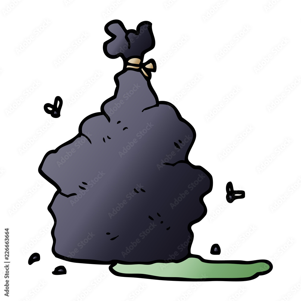 cartoon doodle garbage bag Stock Vector | Adobe Stock