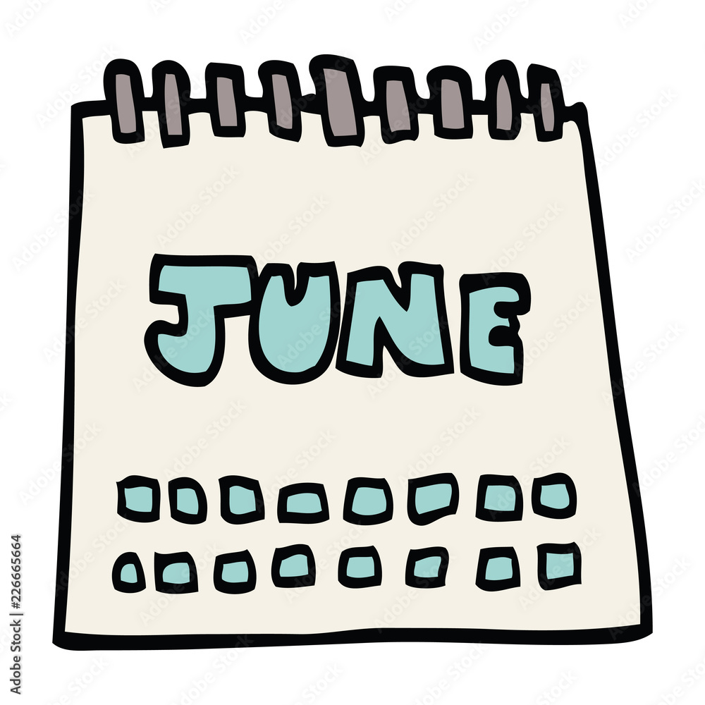 cartoon doodle calendar showing month of june Stock Vector | Adobe Stock