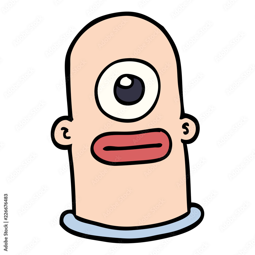 cartoon doodle cyclops face Stock Vector | Adobe Stock