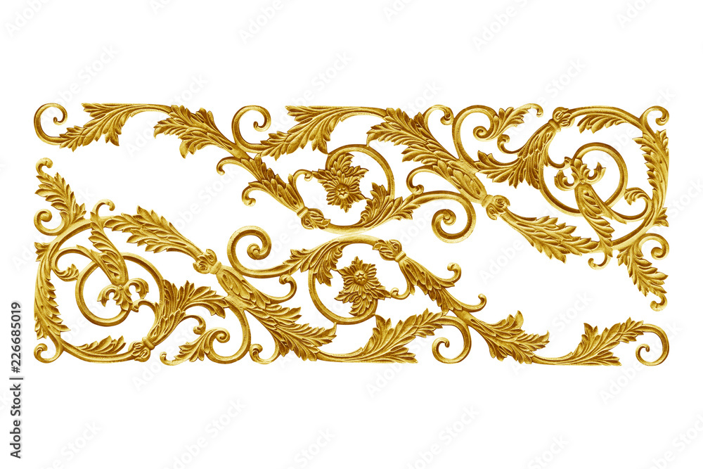 Ornament elements vintage gold floral for decoration Stock Photo ...