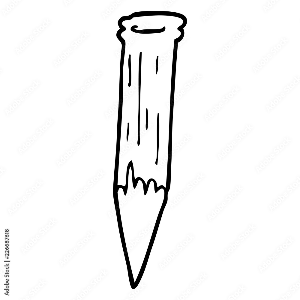 line drawing cartoon wooden stake Stock Vector | Adobe Stock
