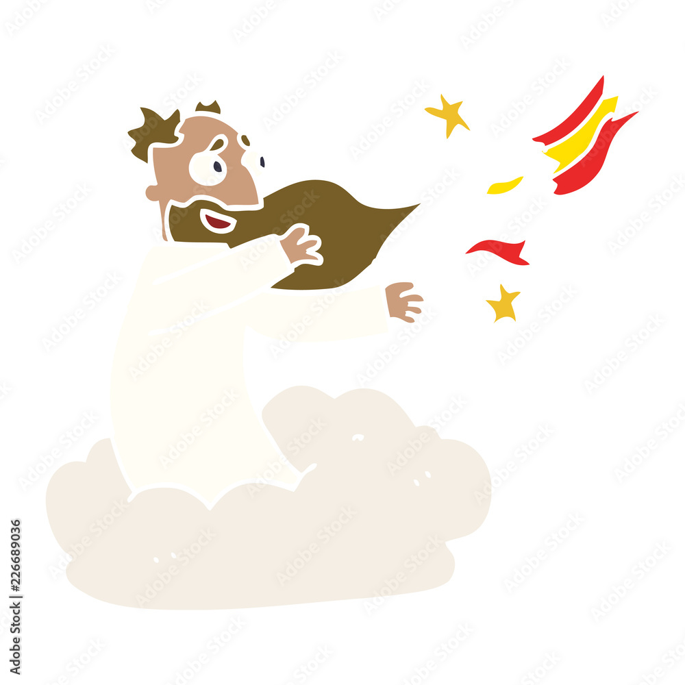 cartoon doodle god creating universe Stock Vector | Adobe Stock