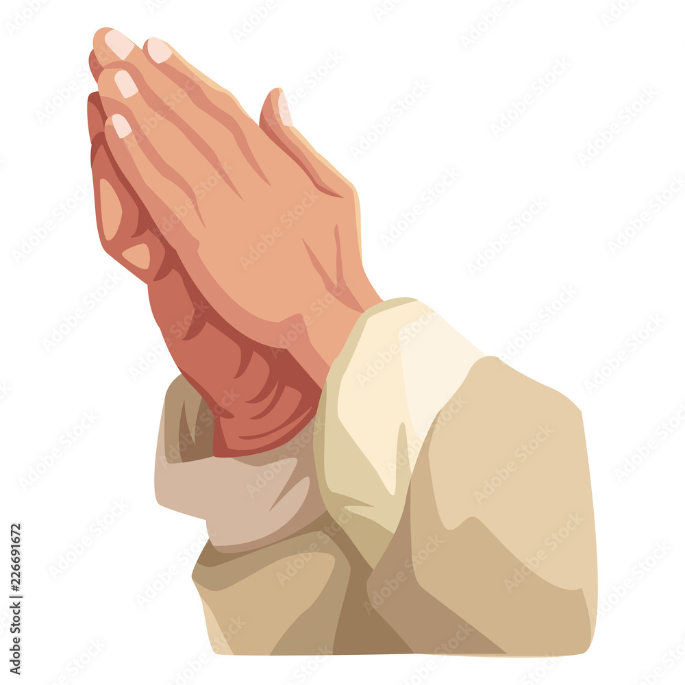 Hands praying sign Stock Vector | Adobe Stock