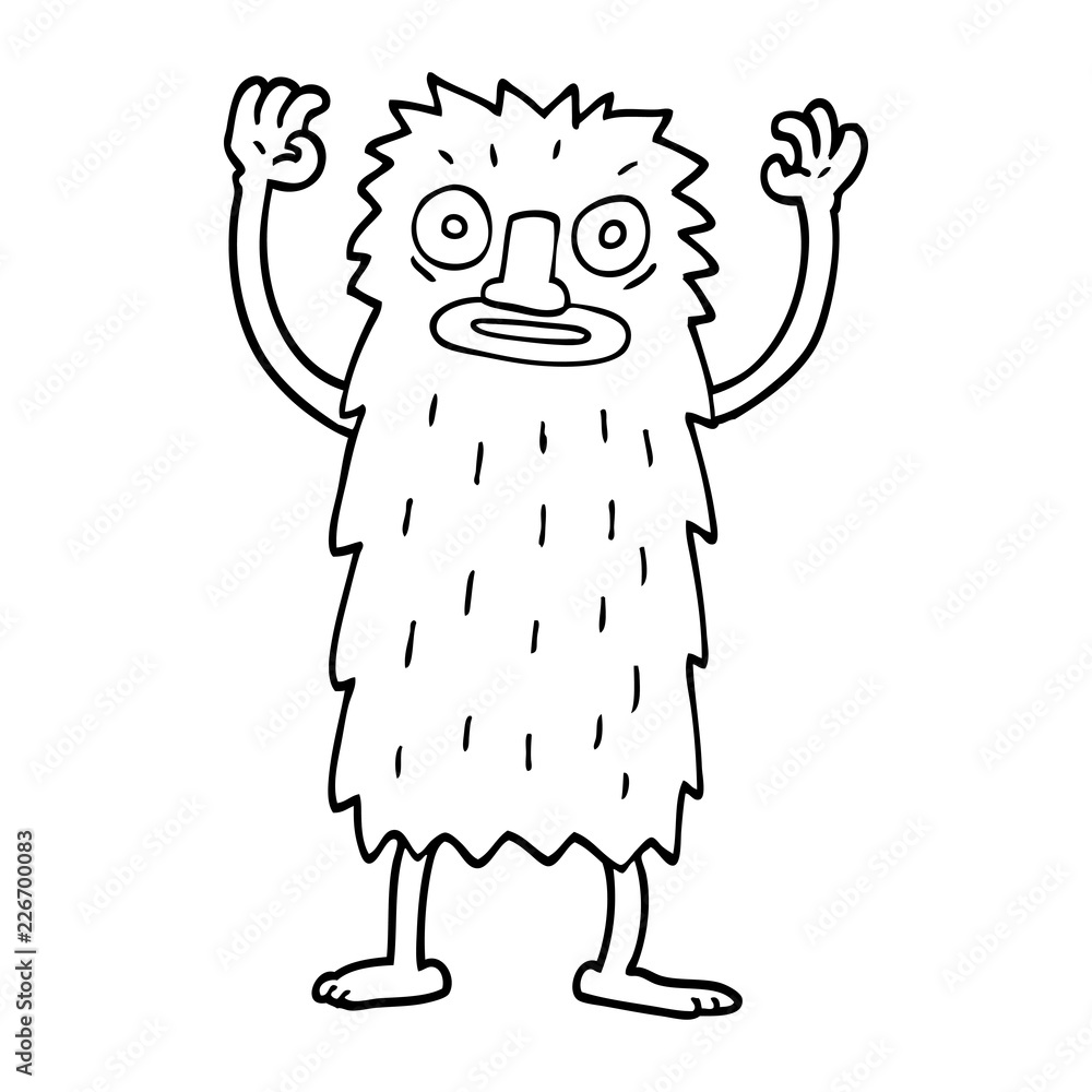line drawing cartoon yeti monster Stock Vector | Adobe Stock
