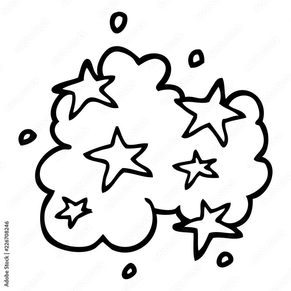 line drawing cartoon magical cloud Stock Vector | Adobe Stock