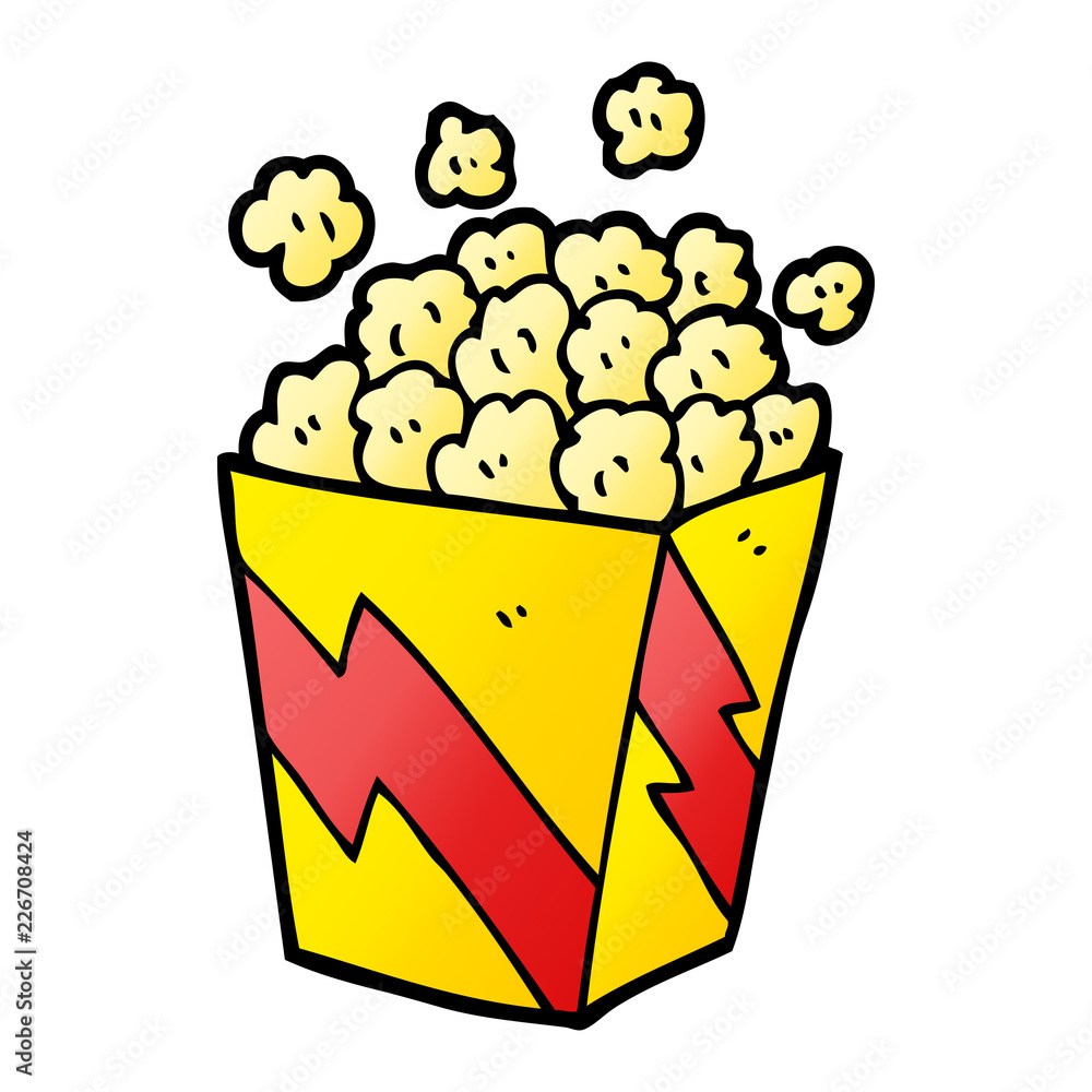 cartoon doodle cinema popcorn Stock Vector | Adobe Stock