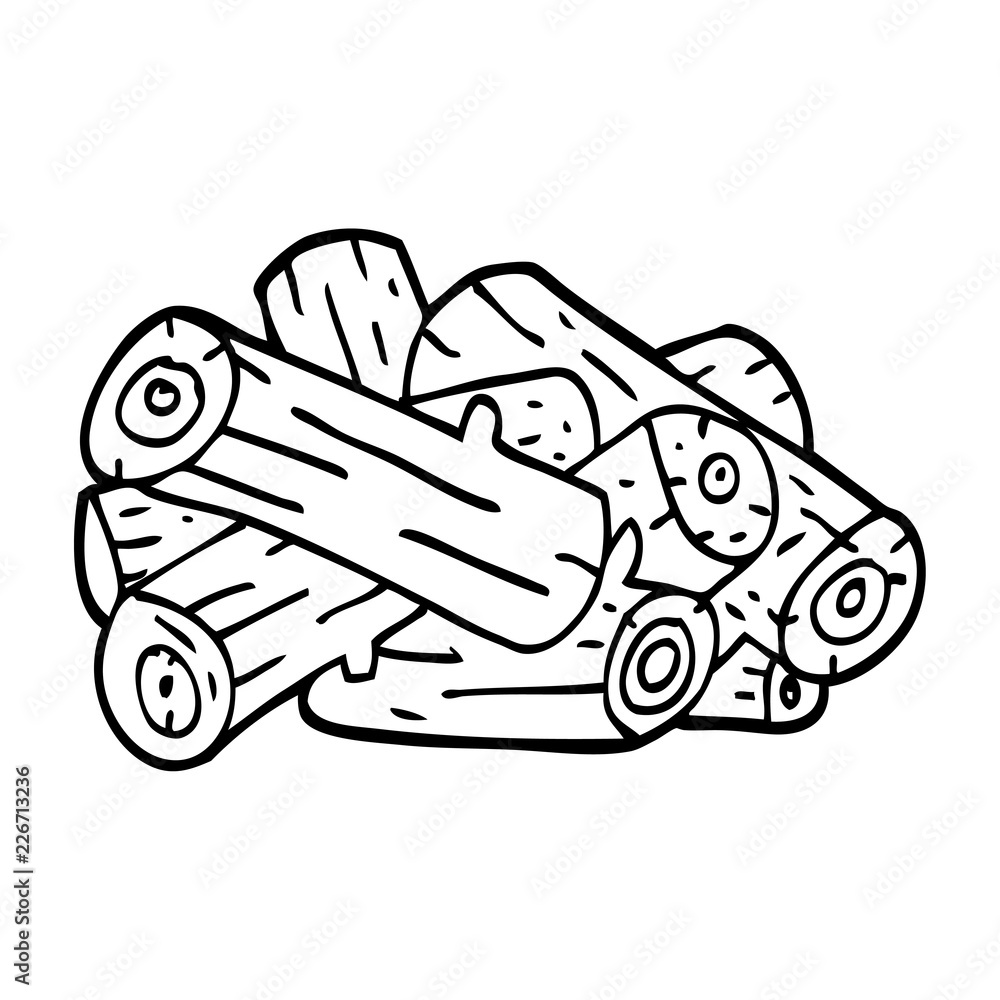 Log Pile Clip Art Outline