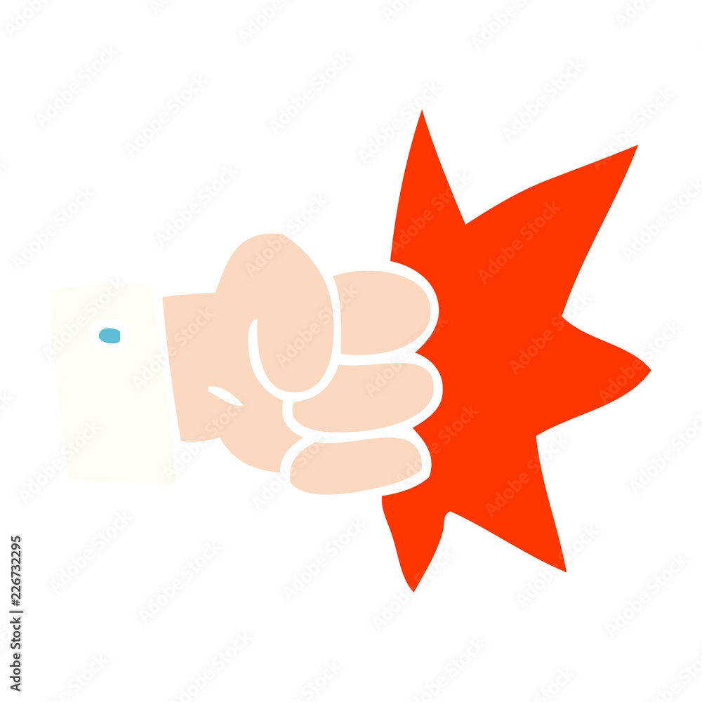 cartoon doodle punching fist Stock Vector | Adobe Stock
