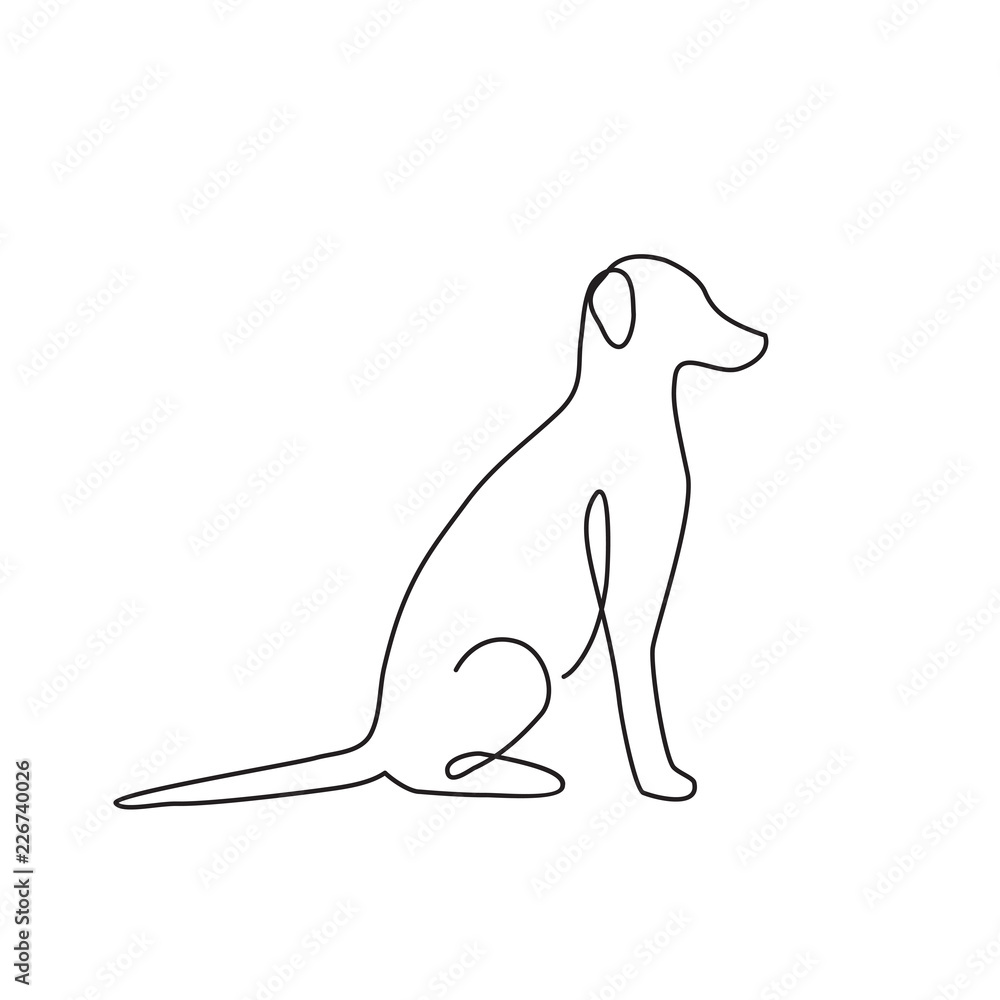 Dog line art logo Stock Vector | Adobe Stock