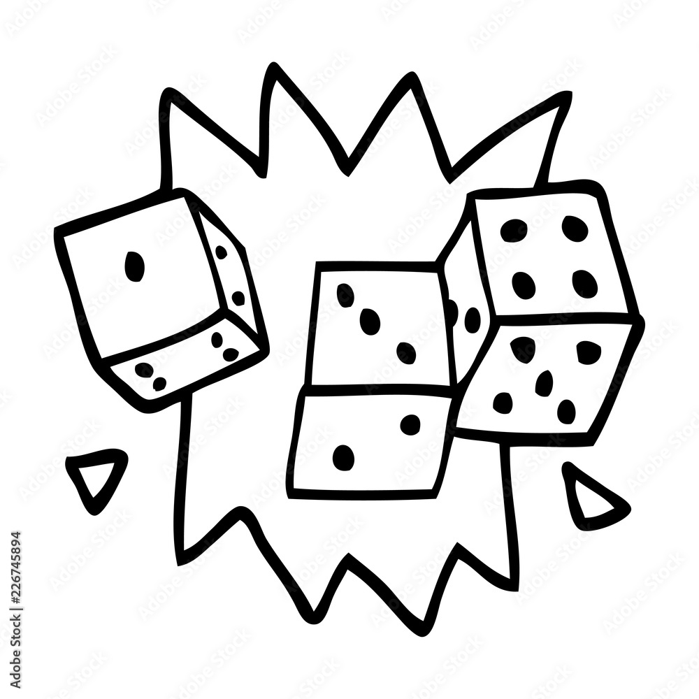 Rolling Dice Clipart Black And White