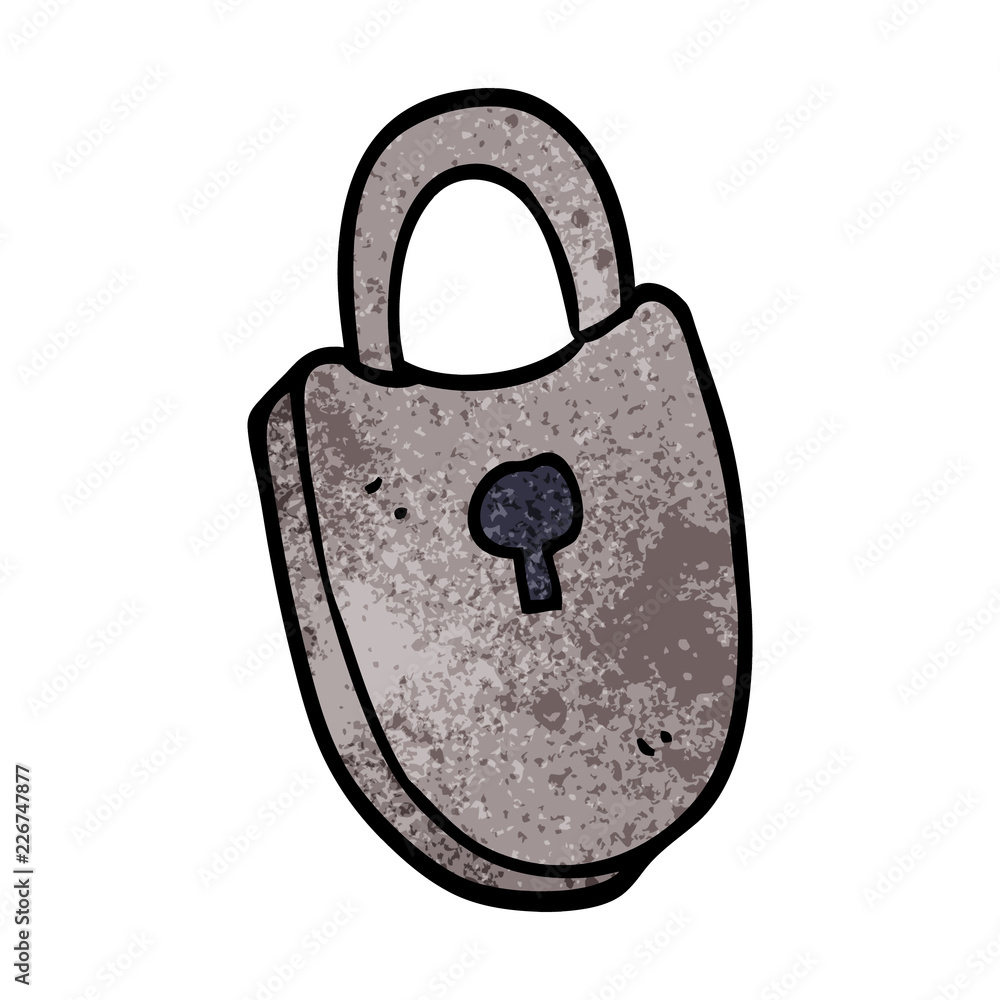 cartoon doodle locked padlock Stock Vector | Adobe Stock