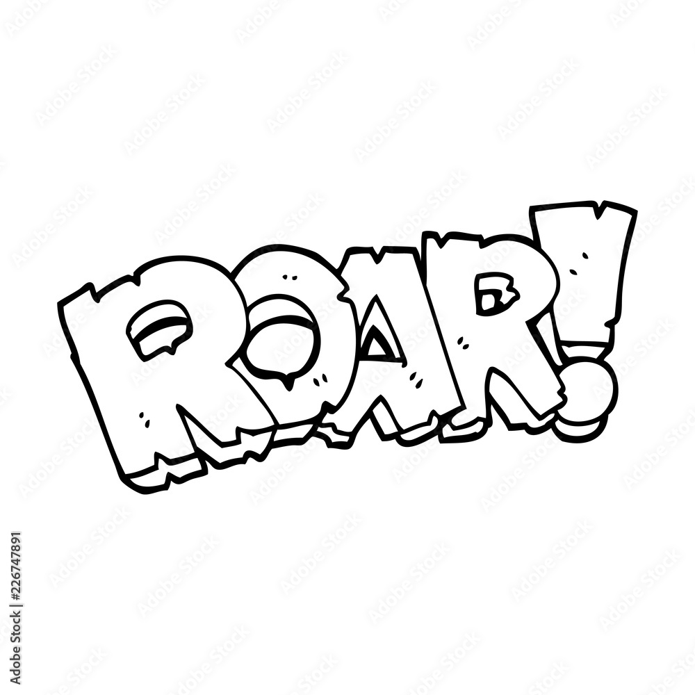 line drawing cartoon roar sign Stock Vector | Adobe Stock