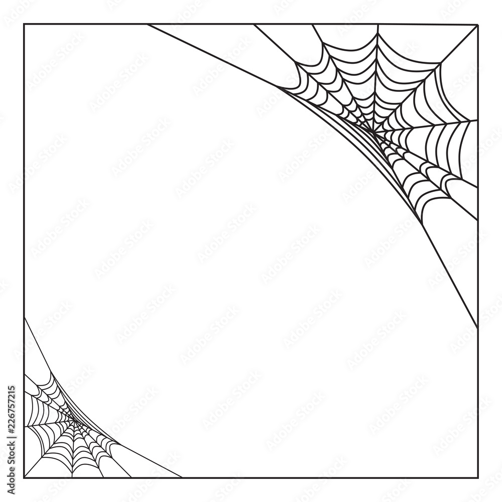 spiderweb frame, border, divider isolated on white background Stock ...
