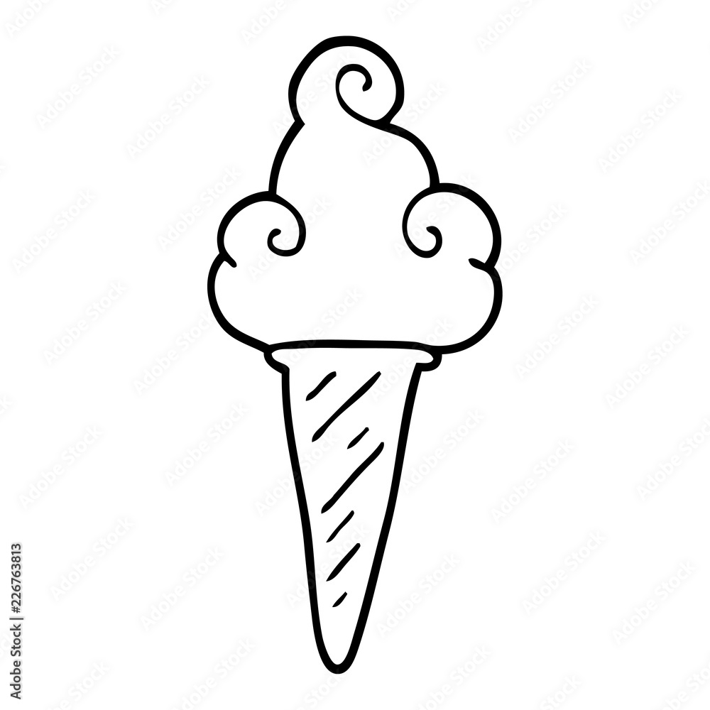 line drawing cartoon ice cream Stock Vector | Adobe Stock