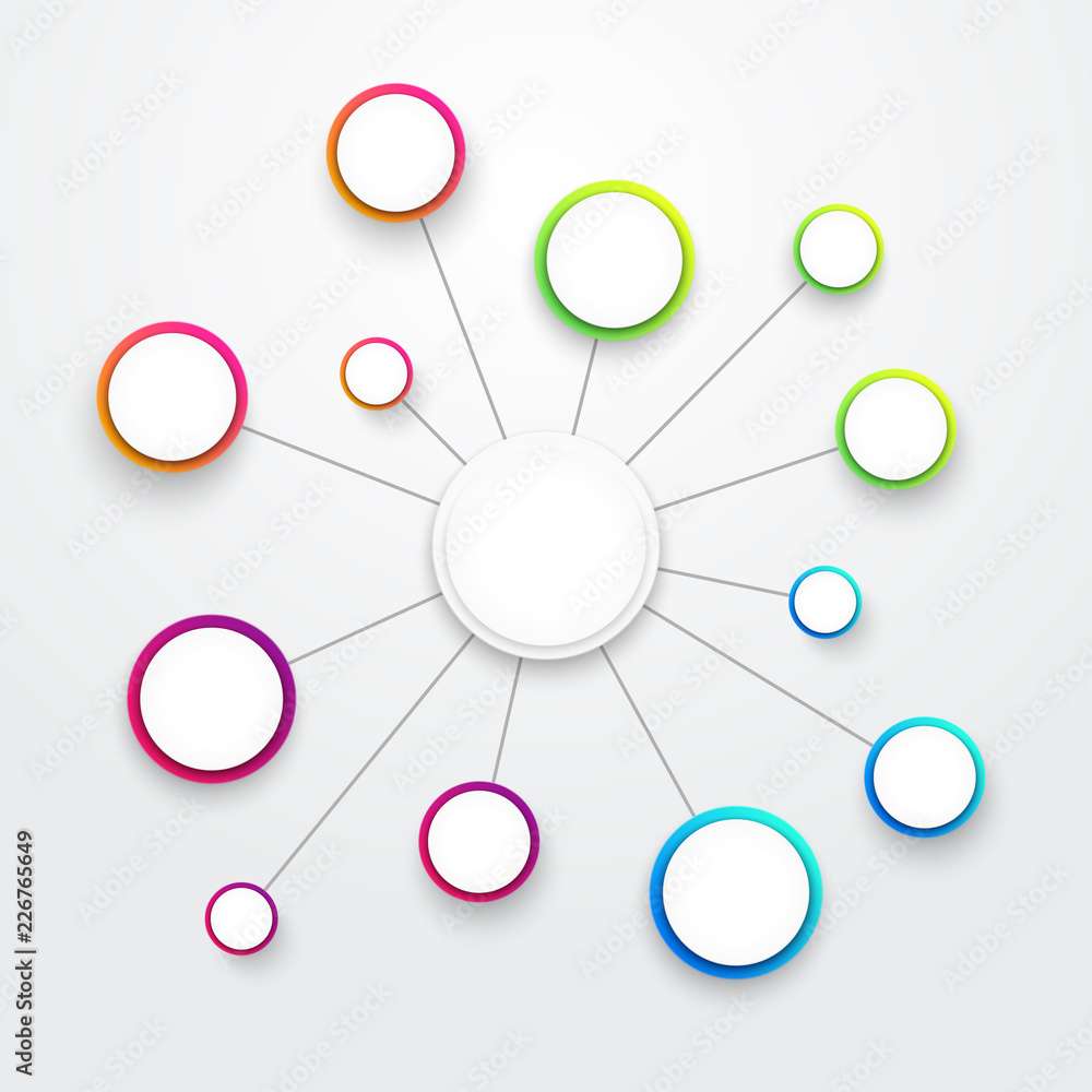 Abstract Colorful Vector 3d Large Mind Map Infographic. Web Element ...