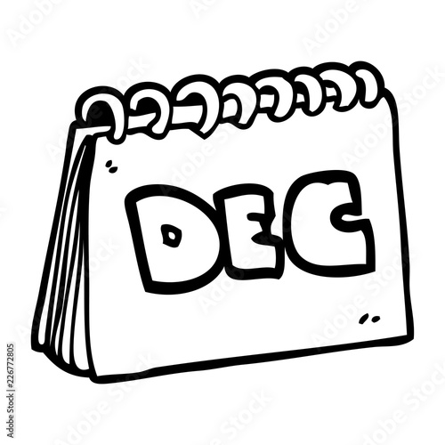 December Calendar Clipart Black And White