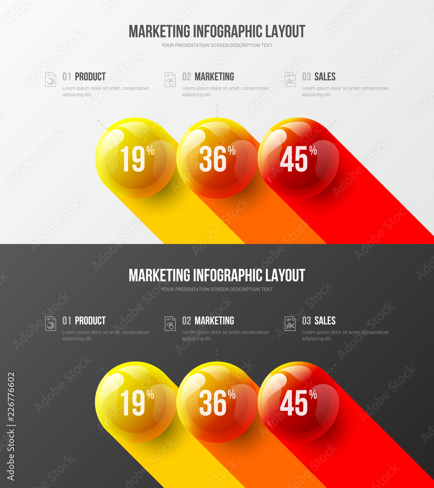 Premium quality 3 option marketing analytics presentation vector ...