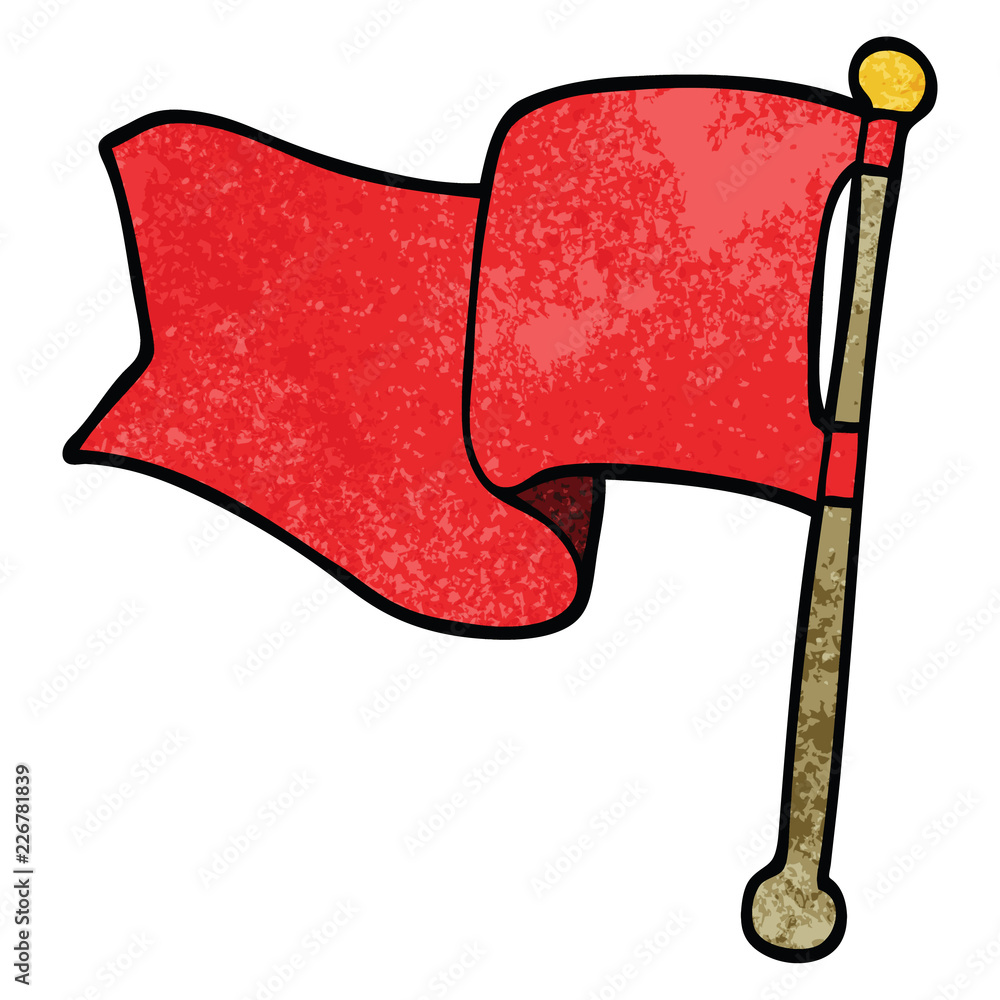 cartoon doodle red flag Stock Vector | Adobe Stock