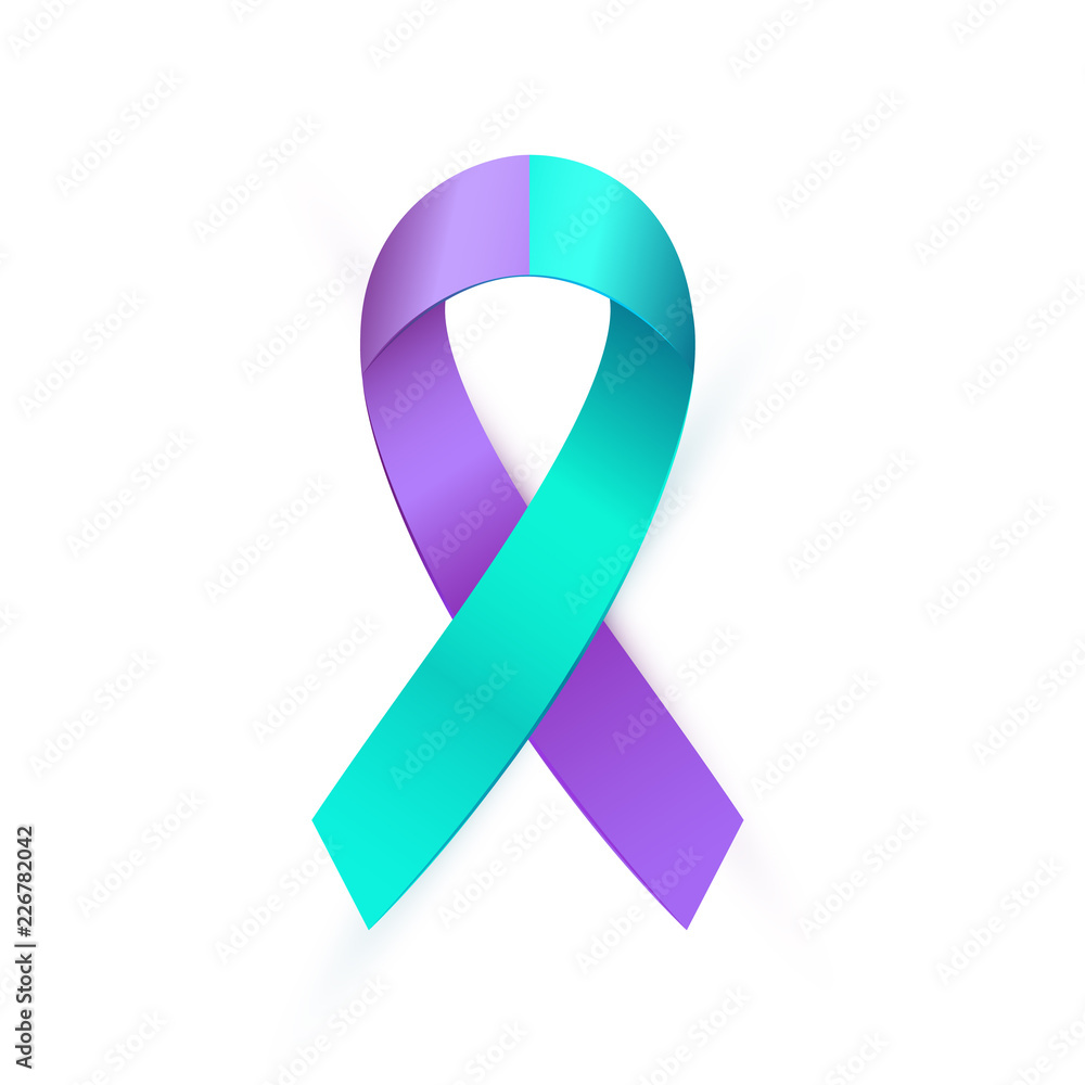3d purple blue ribbon for Suicide Prevention Awareness Stock Vector ...