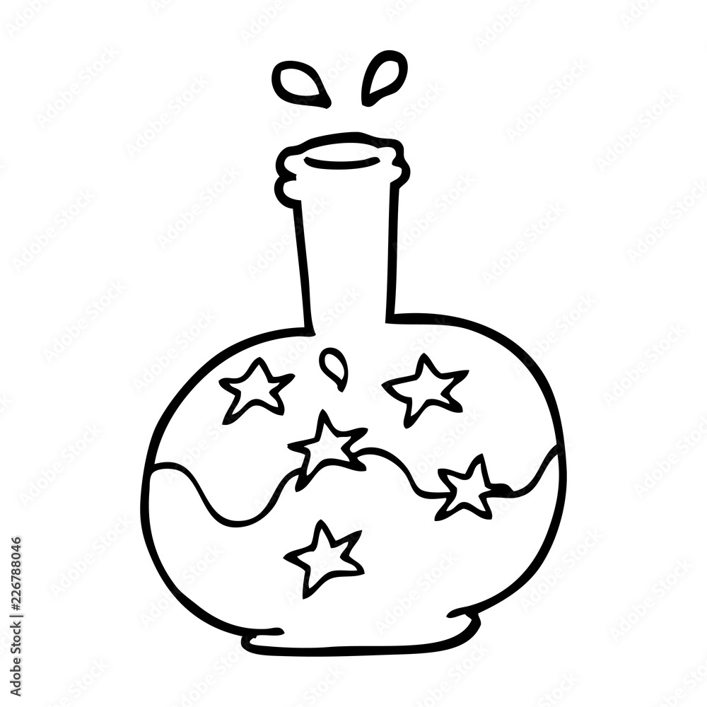 line drawing cartoon magic potion Stock Vector | Adobe Stock