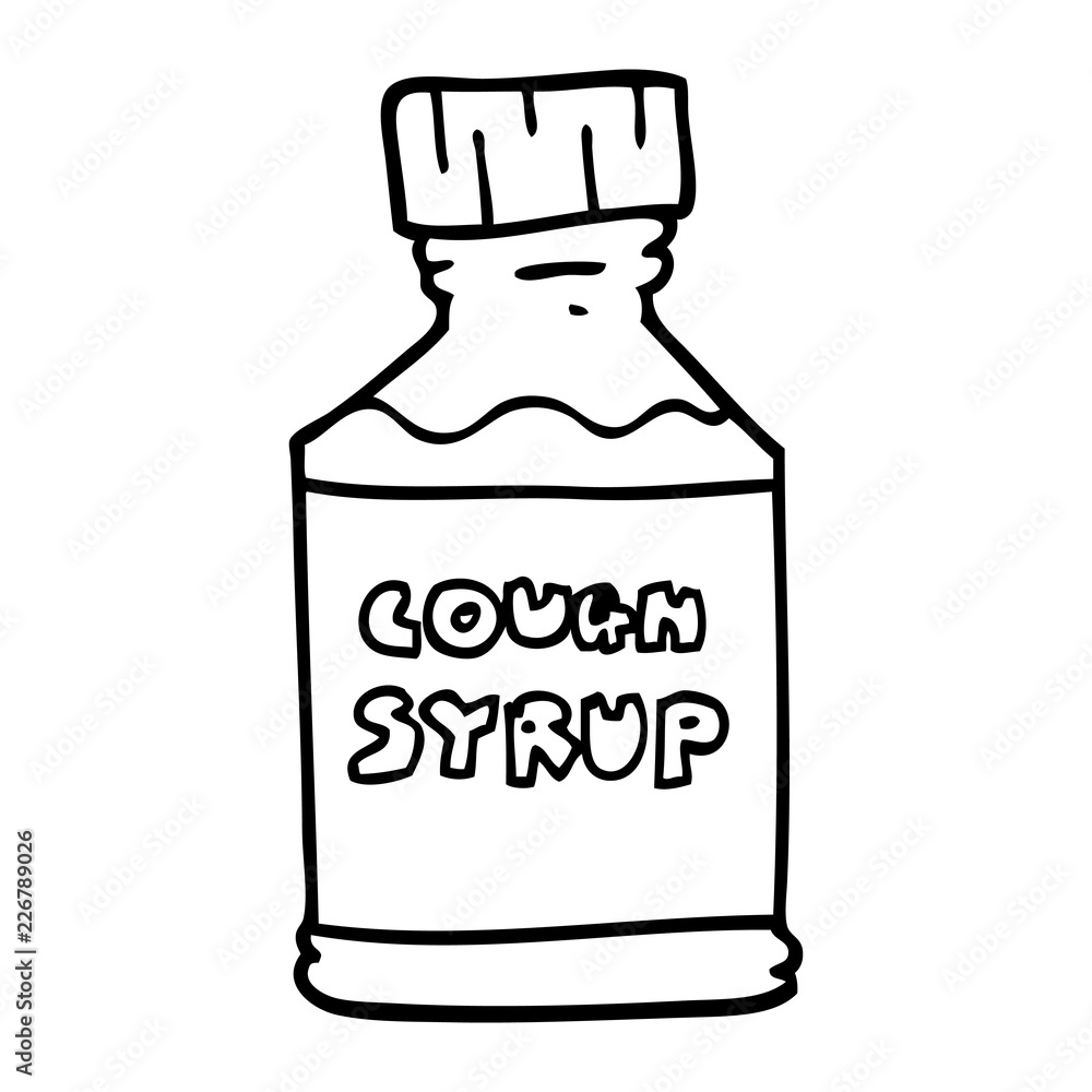 Line Drawing Cartoon Cough Syrup Stock Vector Adobe Stock Line Drawing Cartoon Cough Syrup Stock Vector Adobe Stock