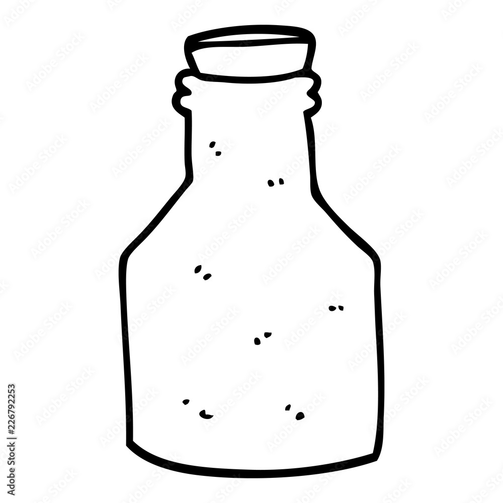 Glass Bottle With Cork Drawing