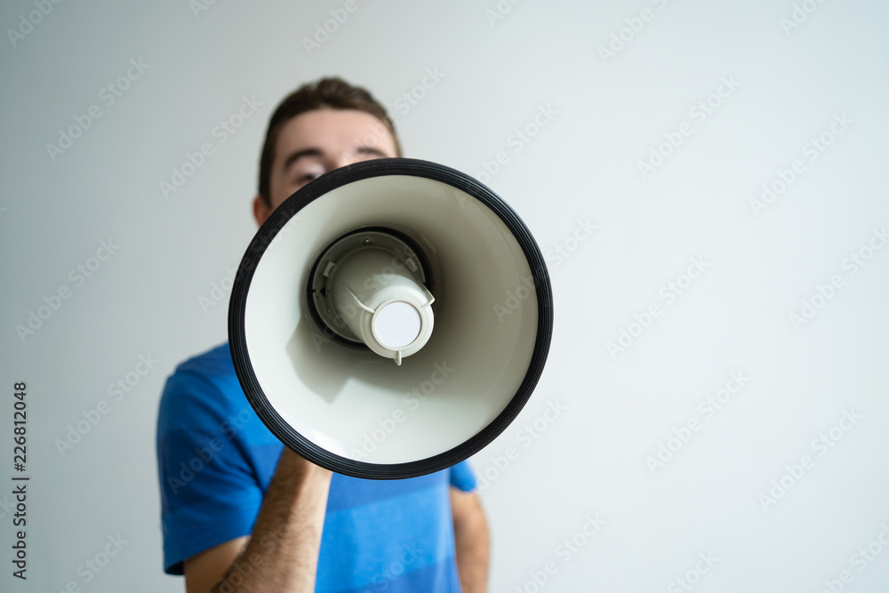 Person With Loudspeaker