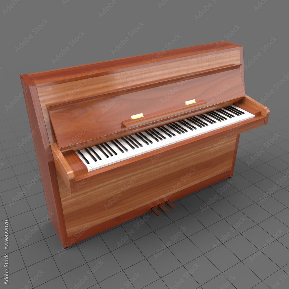 Open vertical piano Stock 3D asset | Adobe Stock