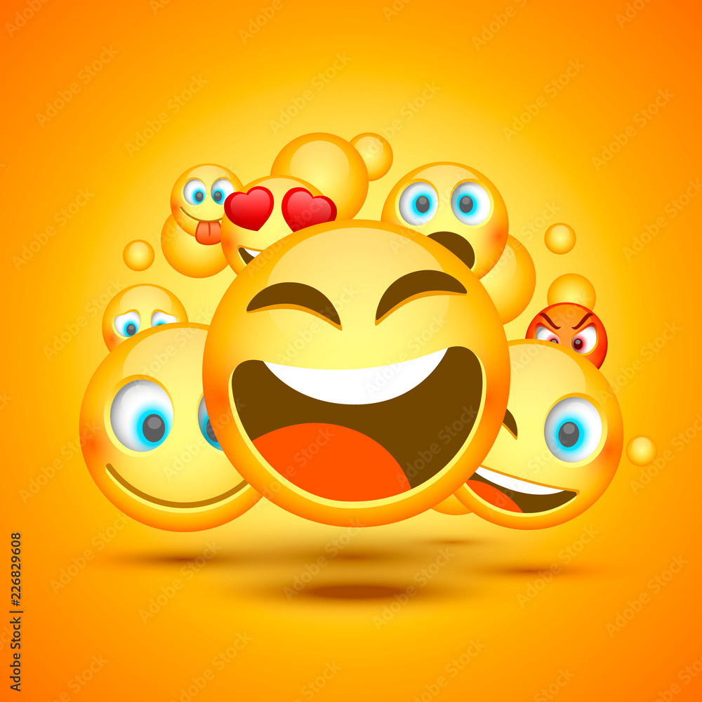 Mamy emoji icon on the orange background. Vector illustration Stock ...