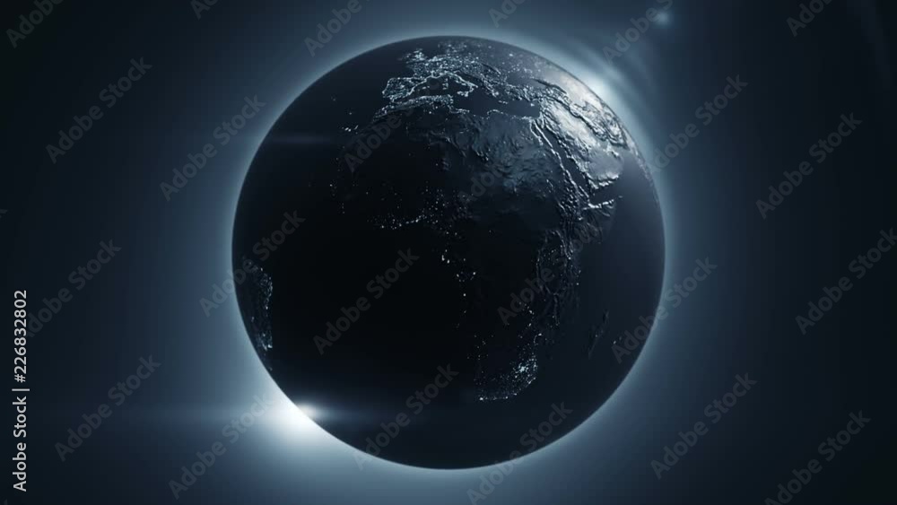 Vidéo Stock Animation of rotating Earth globe with view from cosmos ...