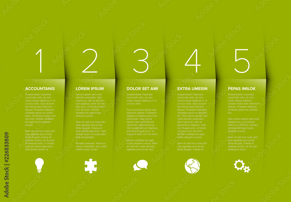 5 Section Infographic Layout Stock Template | Adobe Stock