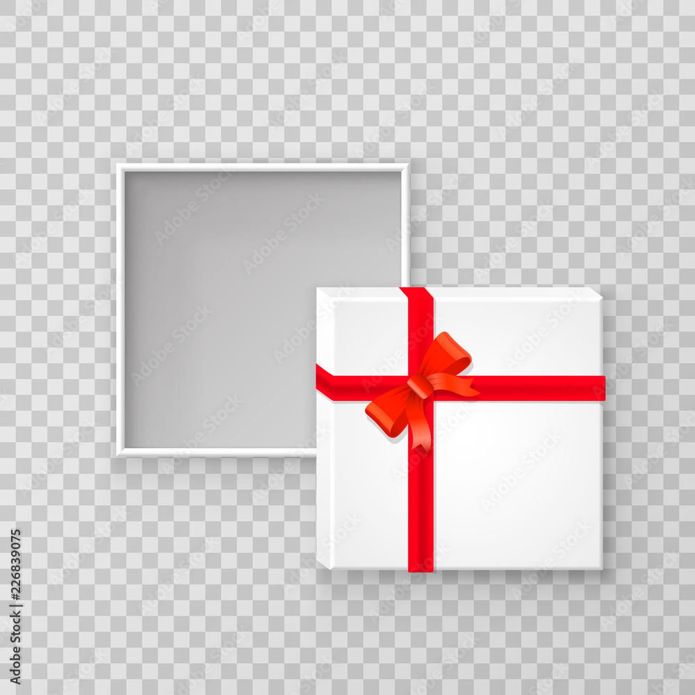 Open gift paper Square box on a transparent background. Vector ...