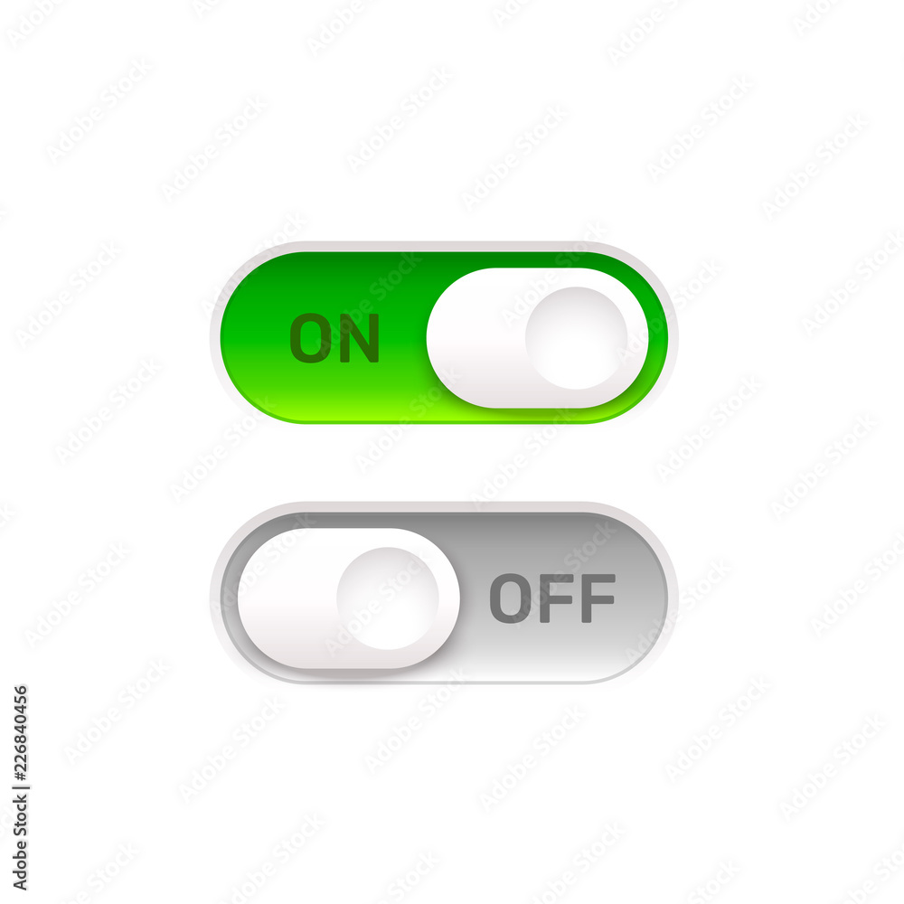 On off switch button ui isolated white background. Vector illustration ...