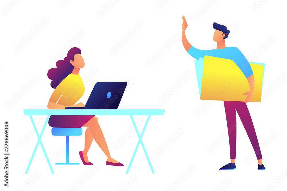 Teacher standing and pointing and student sitting at the desks vector ...