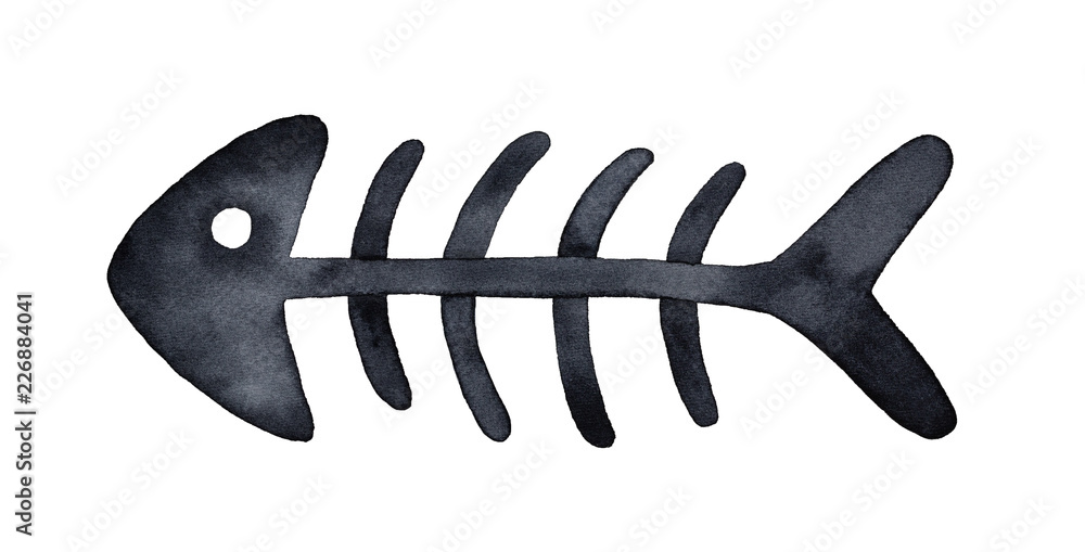 Abstract Fish Skeleton Drawing