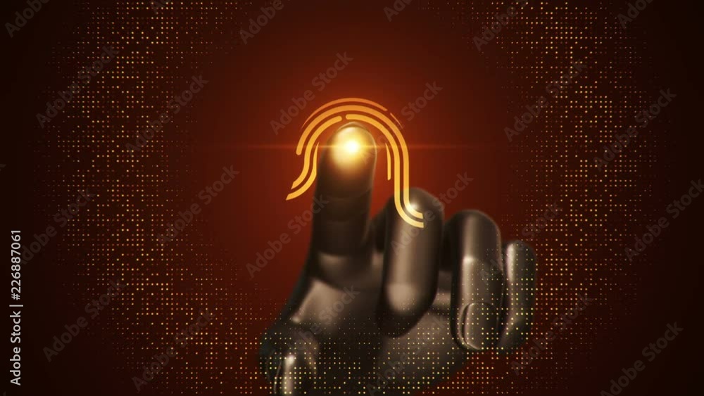 Vidéo Stock Animation touching finger of abstract human hand to touch ...