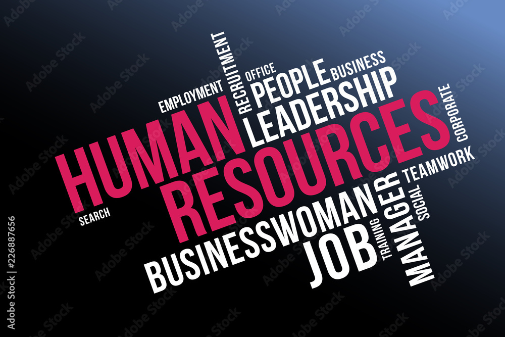 Human resources word cloud collage, business concept background. Stock ...