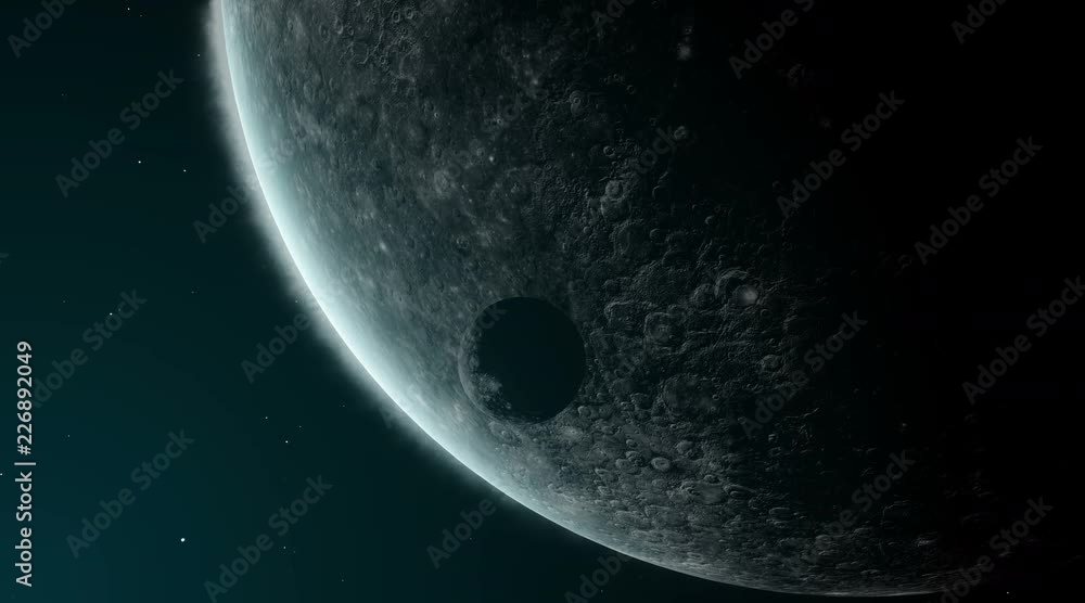 Cinematic scene of strange dark planet 4k. Epic planet surface in ...