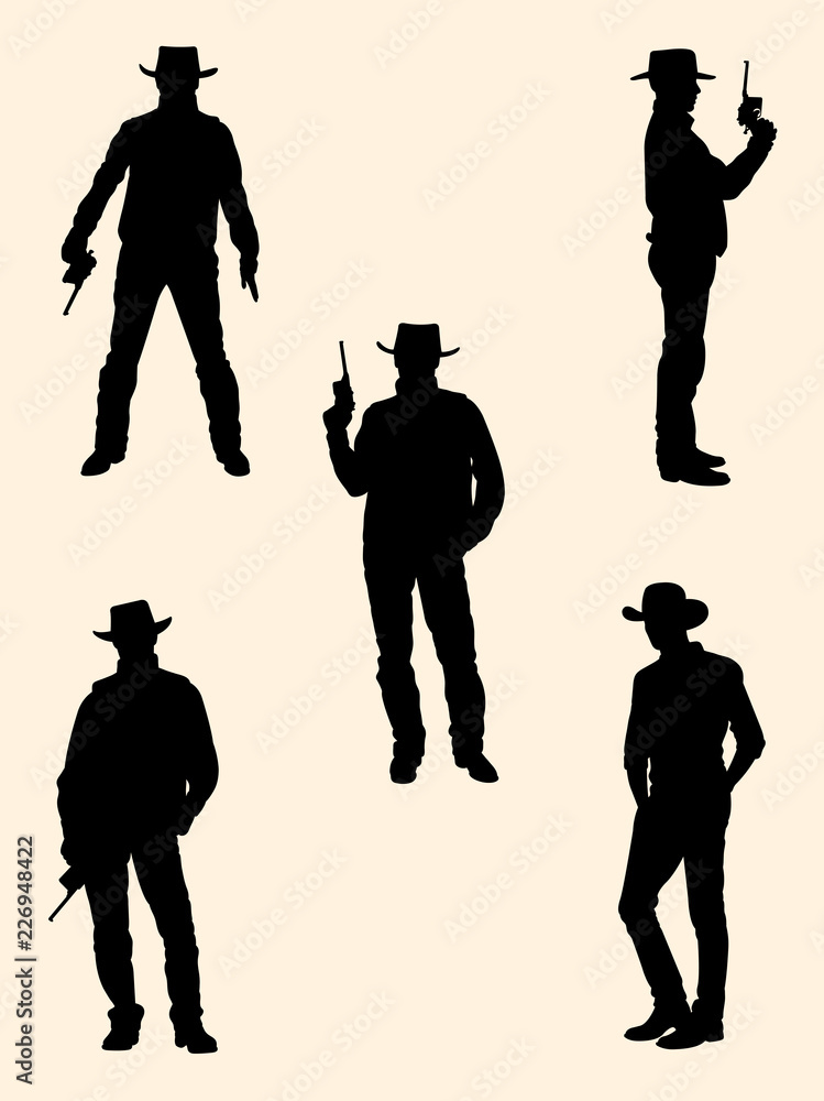 Cowboy detail silhouette. Good use for symbol, logo, web icon, mascot ...