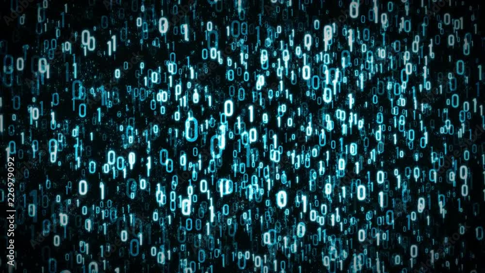 4k Abstract Technology Binary Digits Background Loop/ Animation of an ...