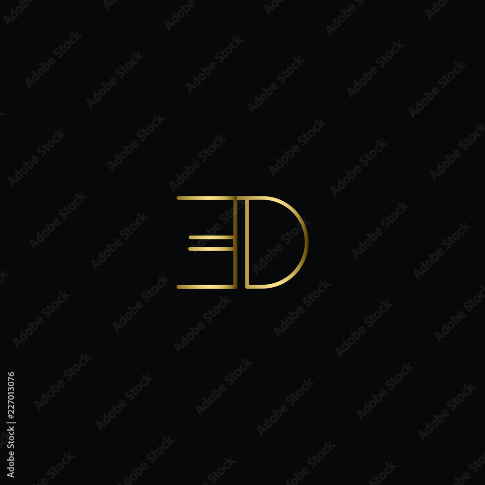 Vetor de Letter ED Logo Design, Creative Minimal ED Logo Design Using ...