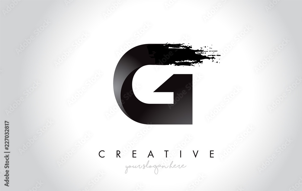 G Letter Design with Brush Stroke and Modern 3D Look. Stock Vector ...